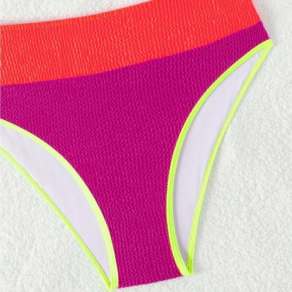Rebellious Rose | Swim | Color Block Textured Swimsuit Set | Poshmark